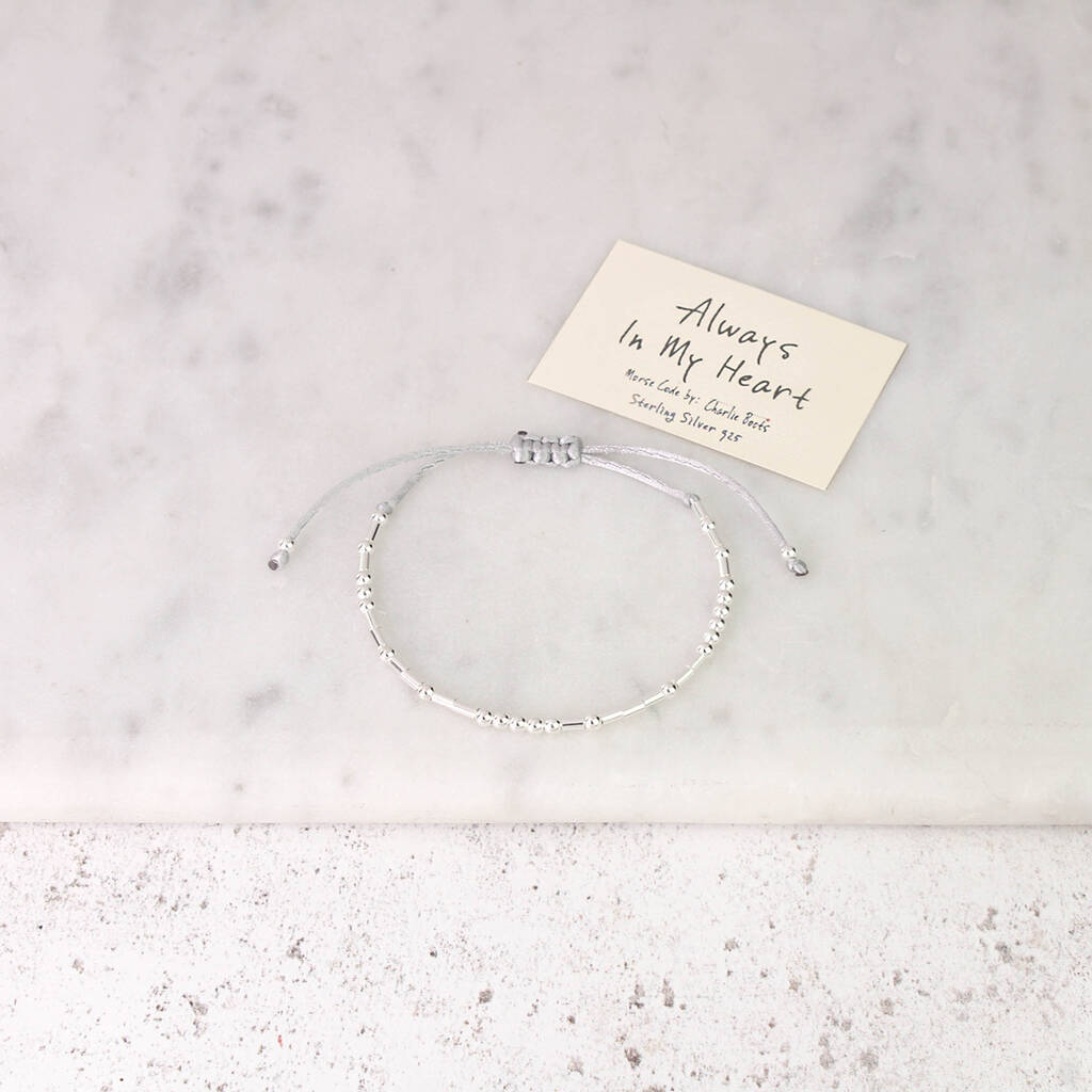 Sterling Silver 'Always In My Heart' Morse Code Bracelet By Charlie Boots