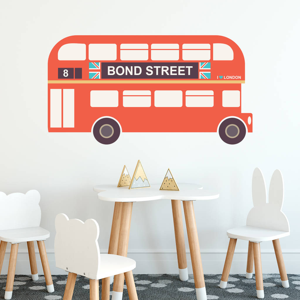 Personalised Vintage London Bus Wall Sticker By SirFace Graphics ...