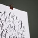 Custom Song Lyric Brush Lettering By Polly & Me | notonthehighstreet.com