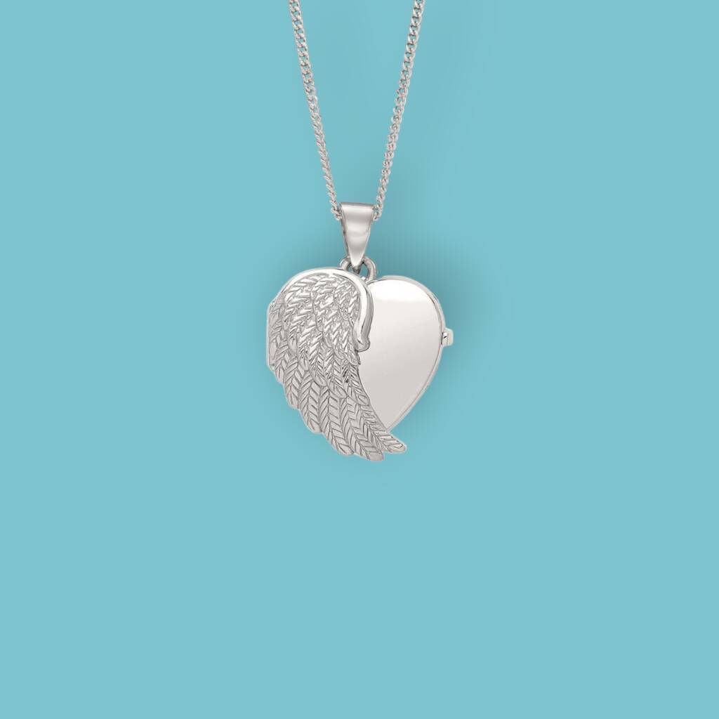 Personalised Guardian Angel Locket In Sterling Silver By Songs of Ink ...