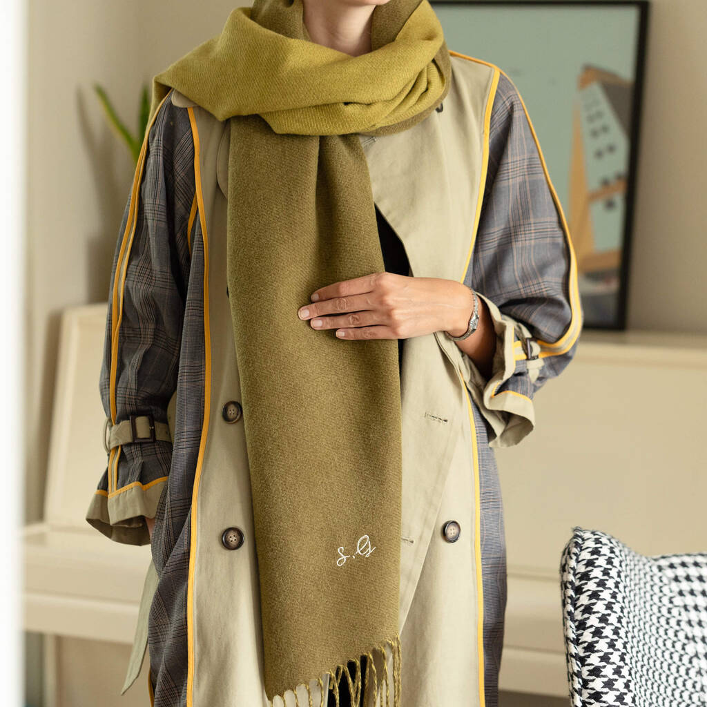 Reversible Colour Contrast Cashmere Blend Scarf By Studio Hop ...