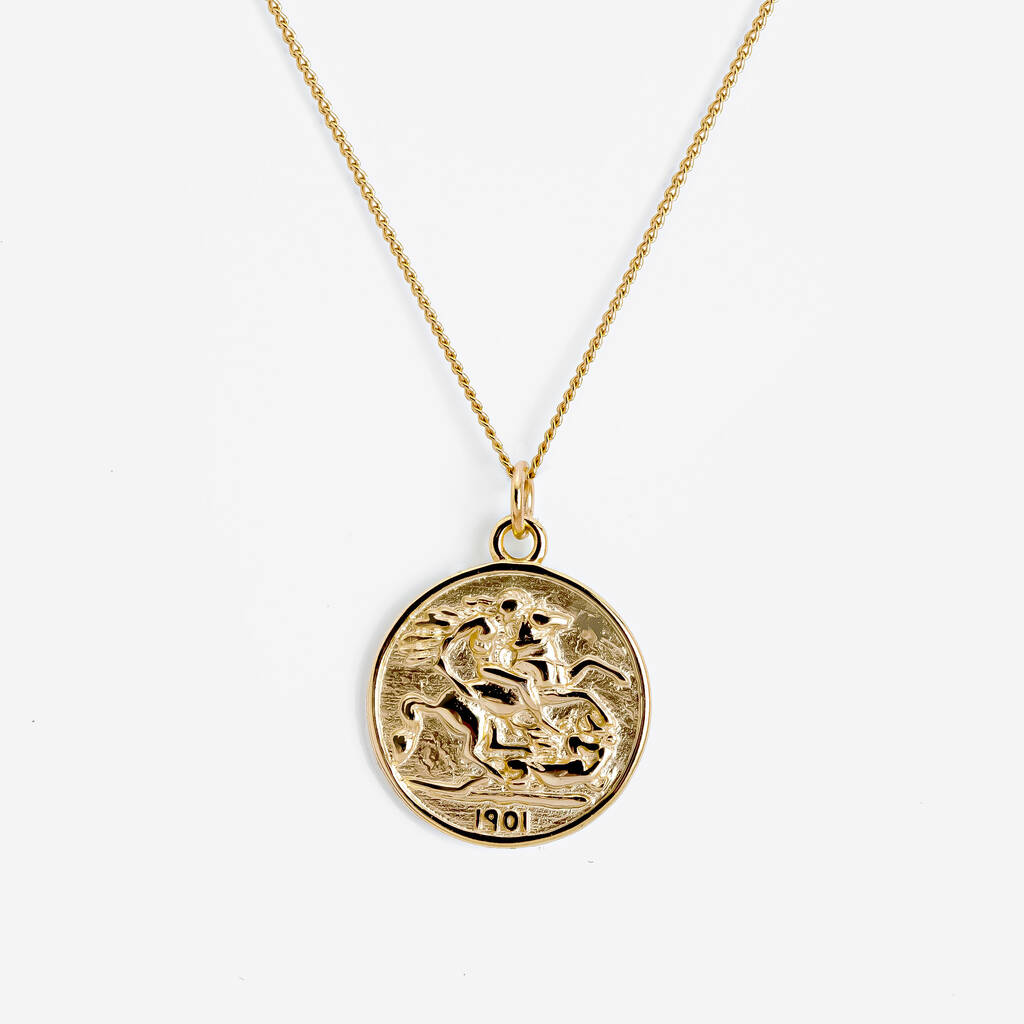 Gold Necklace With Reversible Coin Pendant, Ancient Roman Pendant By MUCHV