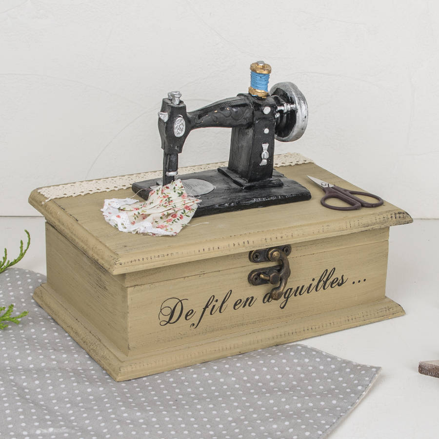 retro machine sewing storage box by dibor | notonthehighstreet.com
