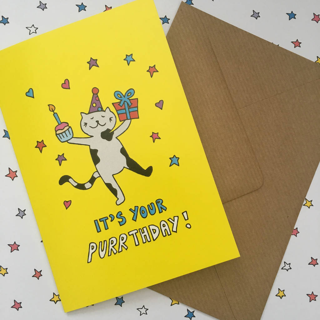 Cute Cat Birthday Card By Ladykerry Illustrated Gifts Cute Cat Birthday Card By Ladykerry Illustrated Gifts