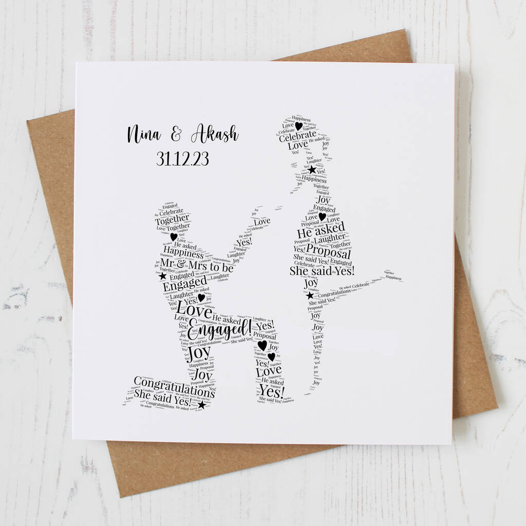 Personalised Engagement Card For Couple By Hope and Love ...