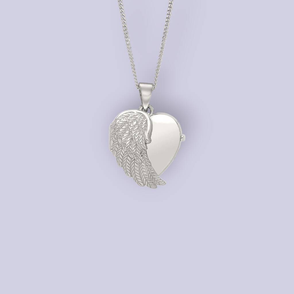 Personalised Guardian Angel Locket In Sterling Silver By Songs of Ink ...