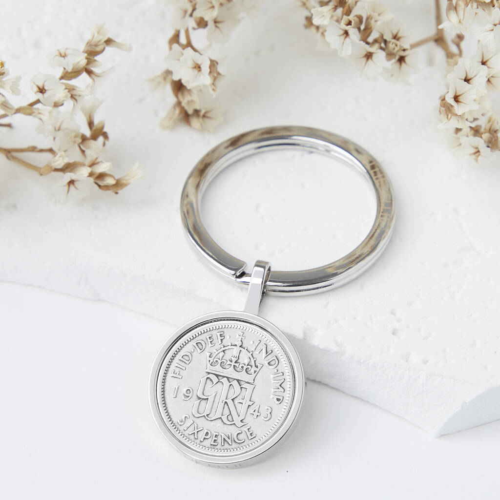 80th Birthday Sixpence Coin Keyring By Ellie Ellie | notonthehighstreet.com