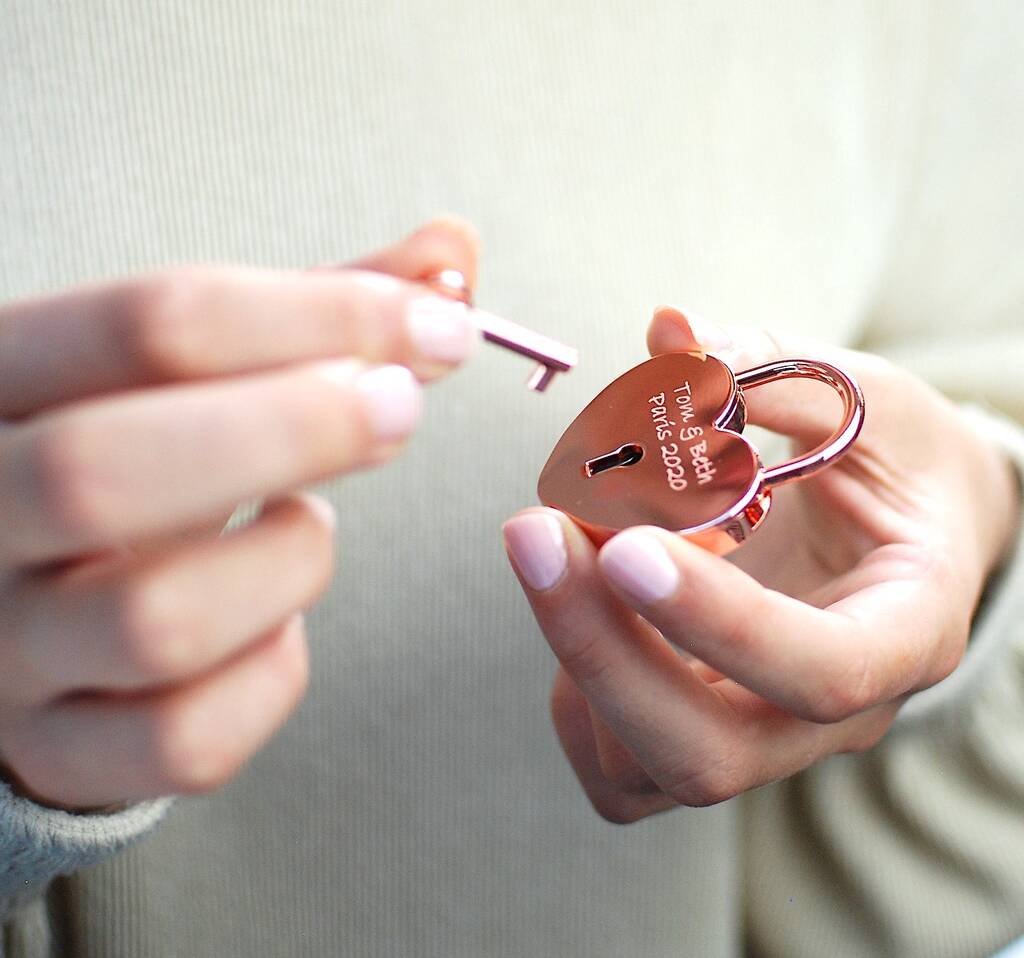 personalised rose gold love lock by penelopetom | notonthehighstreet.com