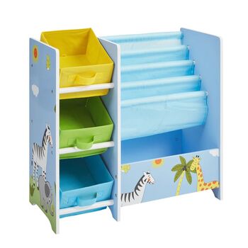 Book Display Unit With Fabric Storage Boxes By TheChandelierCo