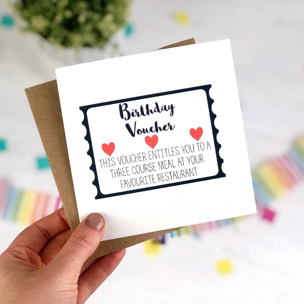 Personalised Birthday Voucher Card By Jayne Tapp Design