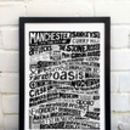manchester landmarks typography print poster by sketchbook design ...