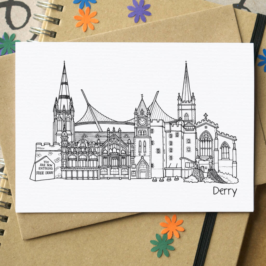 Derry Londonderry Skyline Art Print Unframed By Becka Griffin ...