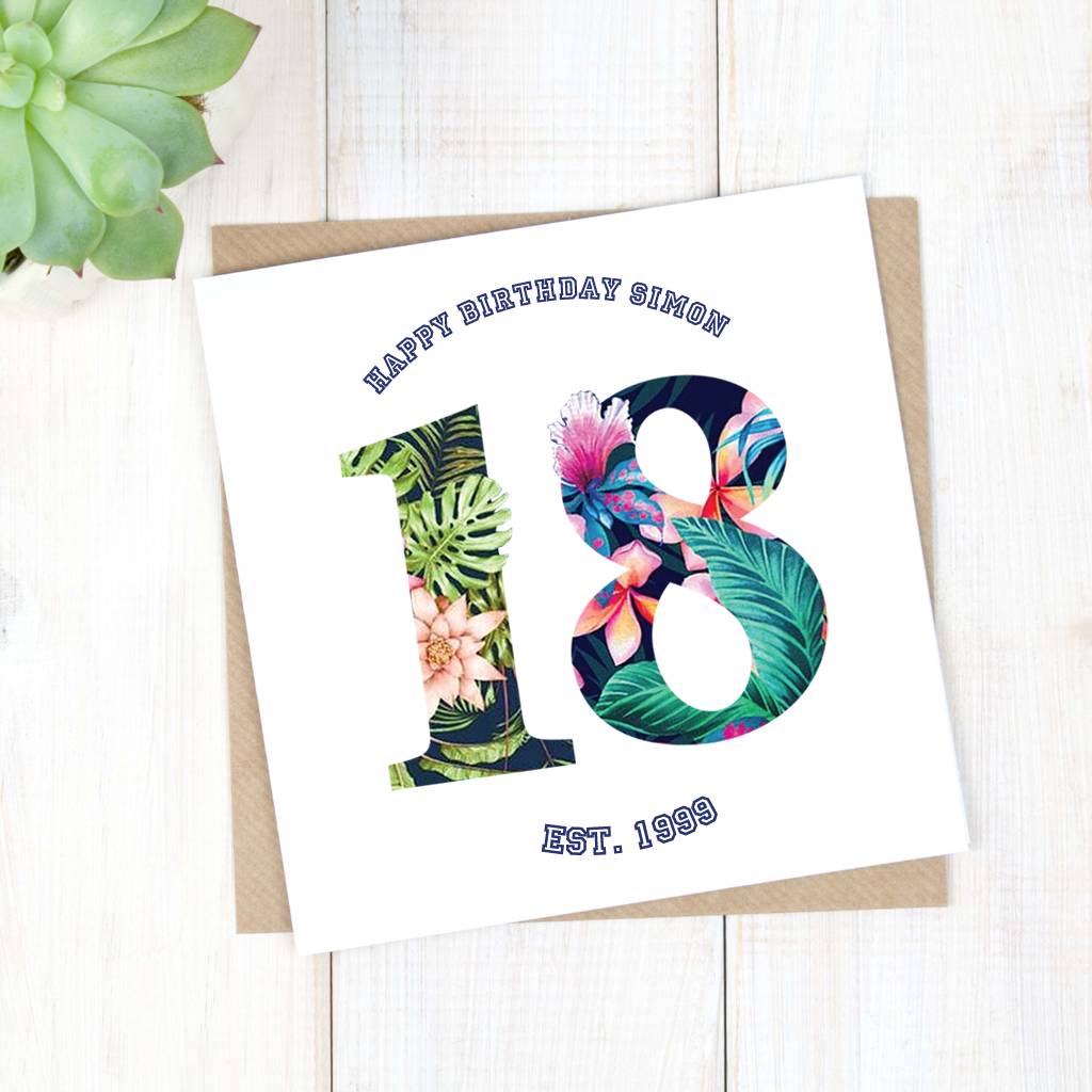 Personalised Hawaiian Boys 18th Birthday Card By Chi Chi Moi 