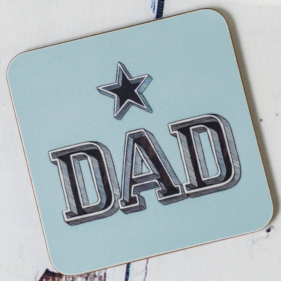 'dad' father’s day coaster by have a gander | notonthehighstreet.com