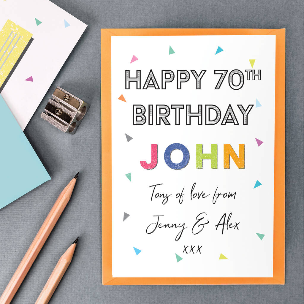 70th Birthday Bright Fold Out Card By Coulson Macleod ...