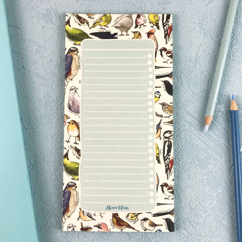 Garden Birds Of Britain To Do List Notepad By Alexia Claire ...