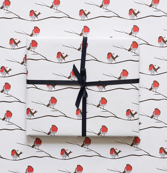 Christmas Robin Wrapping Paper By Lorna Syson | notonthehighstreet.com