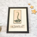 le serpent framed vintage french snake print by lelloliving ...