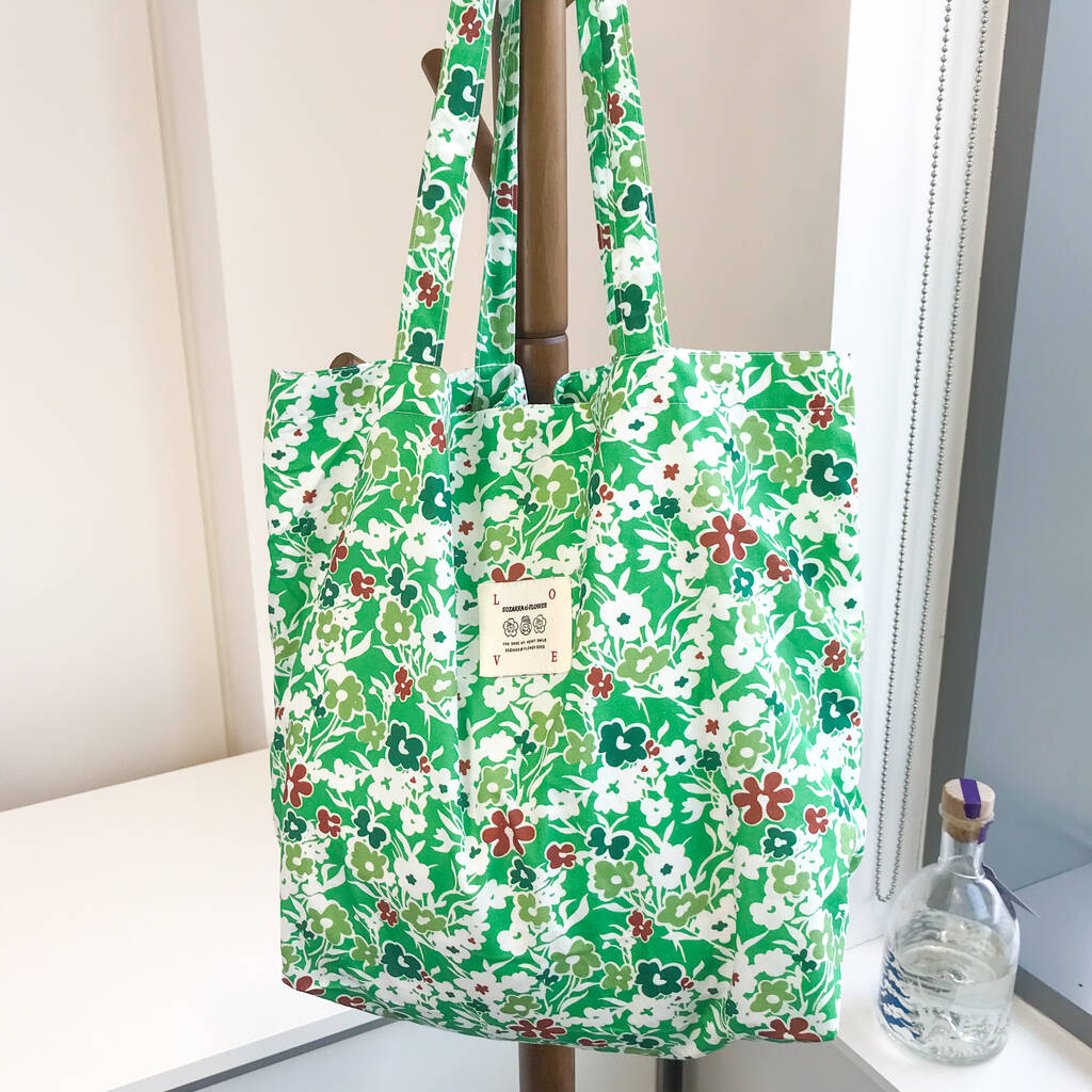 Green Flower Lightweight Shoulder Bag By GY Studios ...
