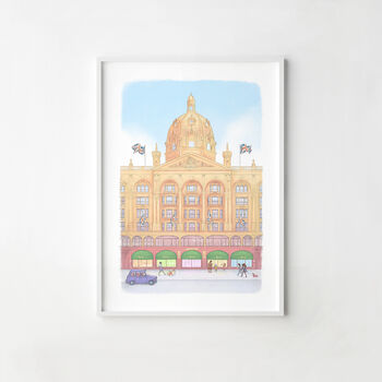 Harrods Store London Fine Art Print By Mike Green Illustration ...