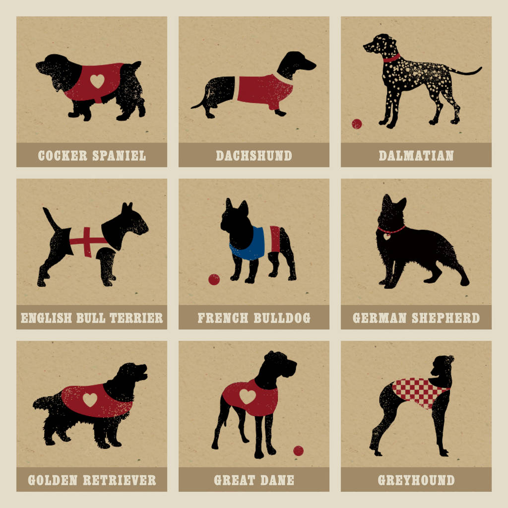 ‘personalised dog breed print’ dog lover gift by the typecast gallery ...