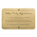 Personalised Daily Affirmations Wallet Keepsake Card By Ellie Ellie ...