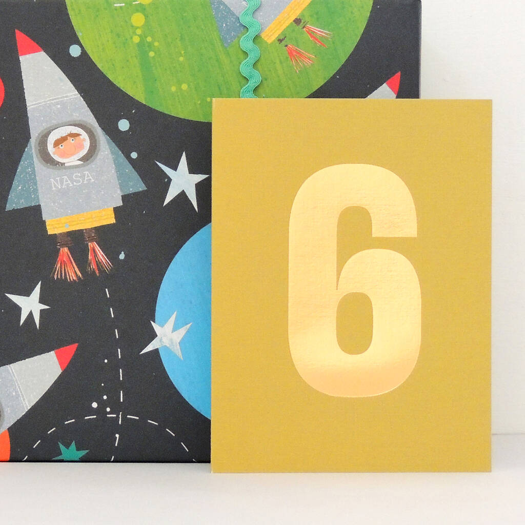 Mini Gold Foiled Number Six Card By Kali Stileman Publishing ...