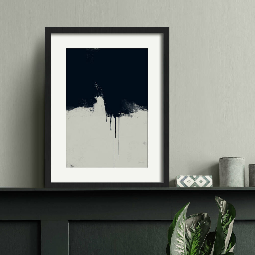 Dark Minimalist Abstract Art By Green Lili | notonthehighstreet.com