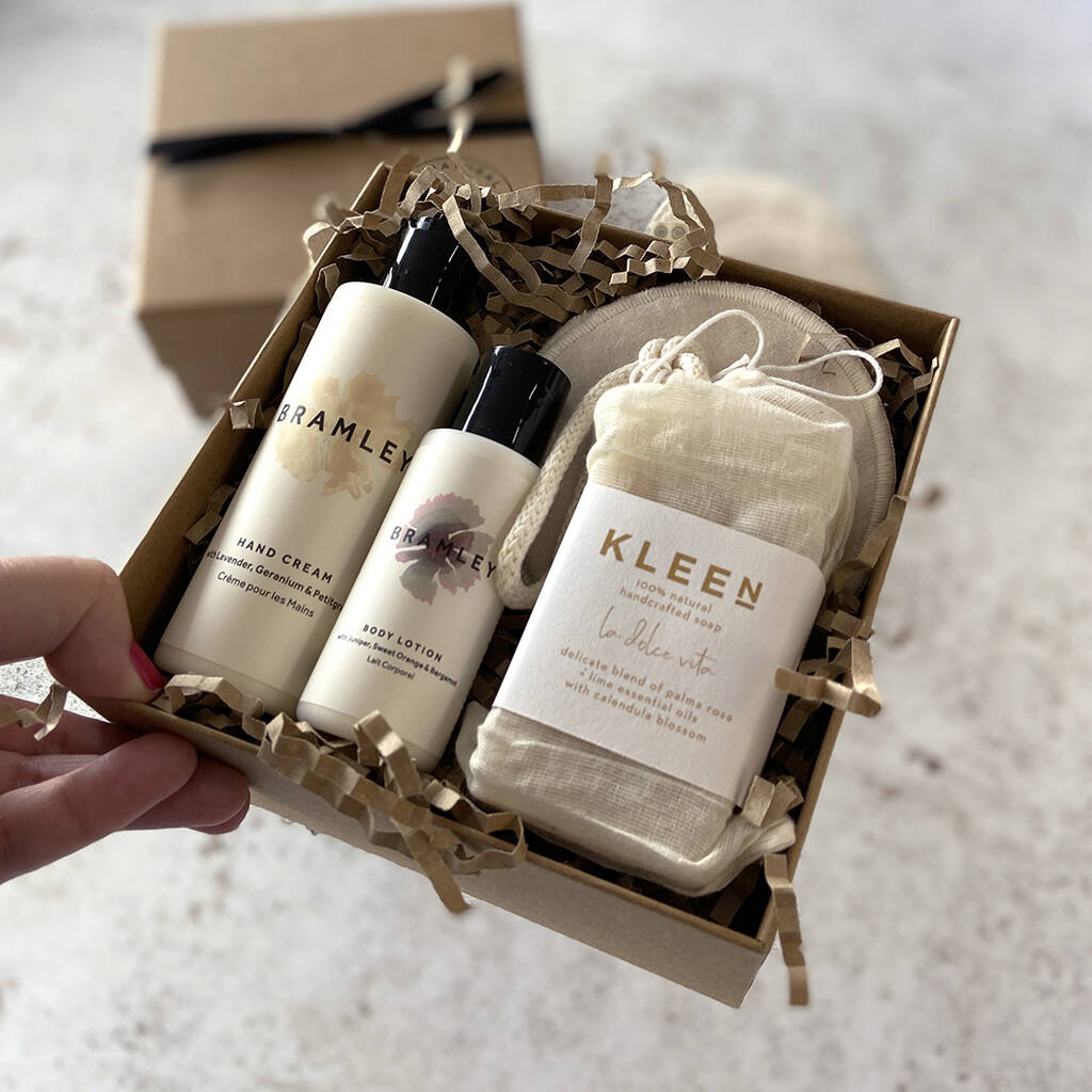 Luxe Hand Cream, Body Lotion And Soap Natural Gift Set By Green Tulip