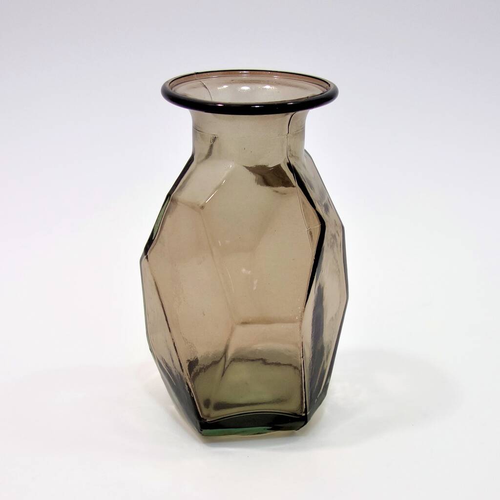 Recycled Glass Vase | 16cm Faceted | Nine Colours By The Recycled ...