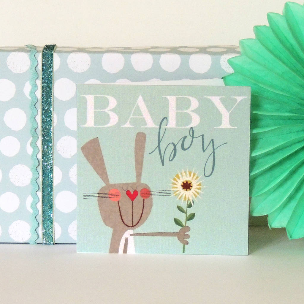 Bunny Baby Boy Greetings Card By Kali Stileman Publishing ...