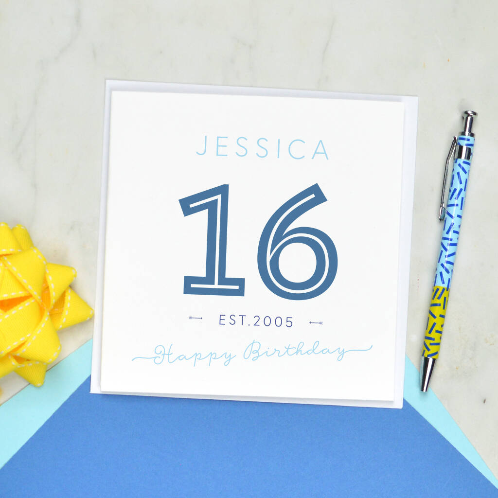 Established 16th Birthday Card By Pink and Turquoise ...
