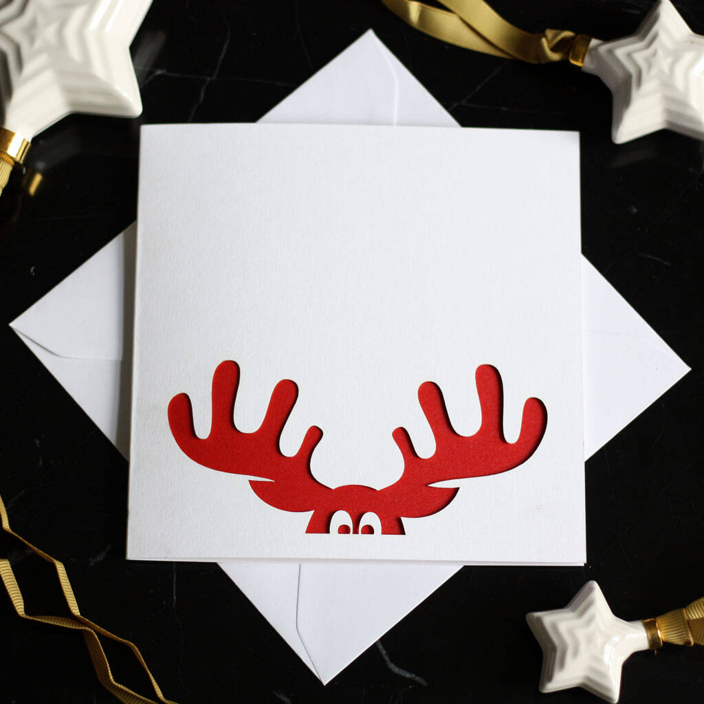 Reindeer Papercut Christmas Card By Whole In The Middle ...