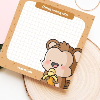 Cute Monkey Sticky Notes By Toastedink