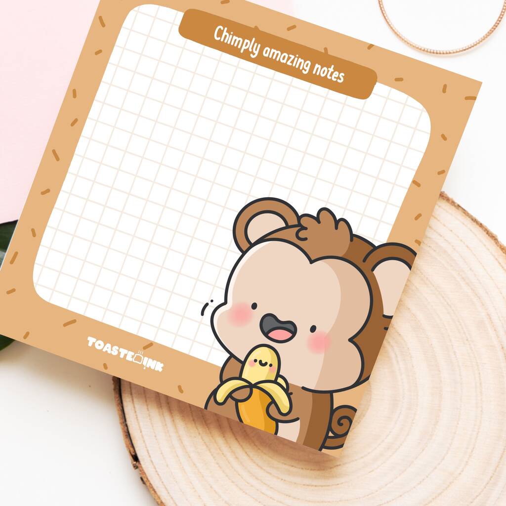 Cute Monkey Sticky Notes By Toastedink
