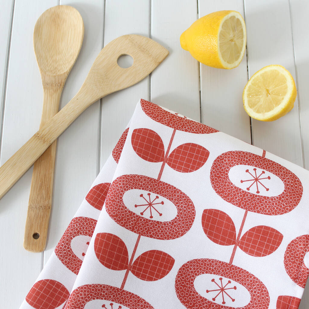 Bloom Flower Tea Towel Choice Of Five Colours By Louise Brainwood ...