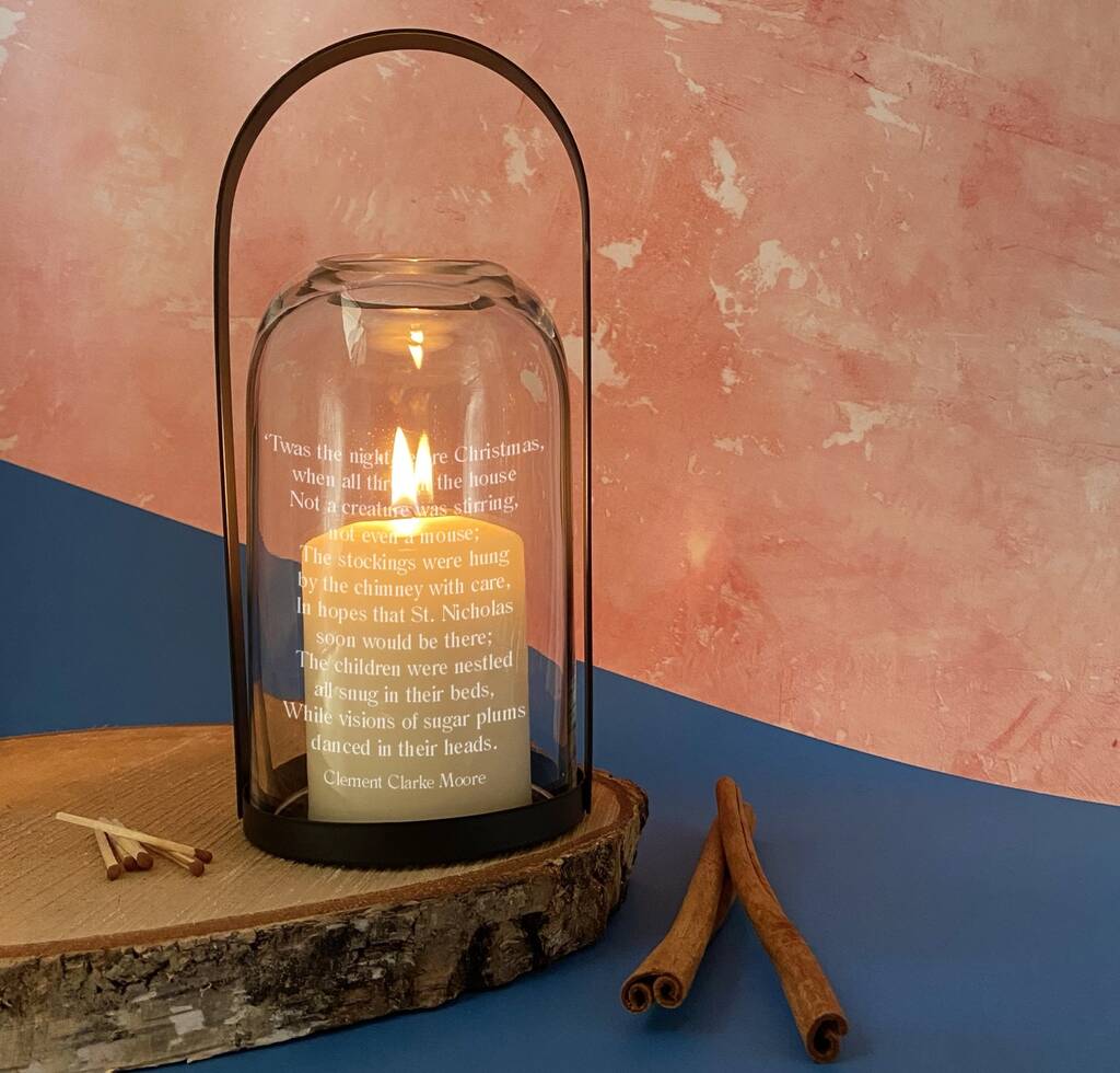 Personalised Poem Or Lyrics Candle Lantern By The Glass Yard ...
