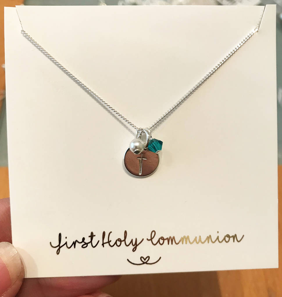 first holy communion silver cross necklace by lhg designs ...