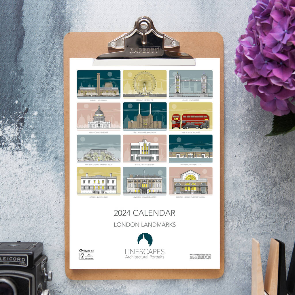 London Landmarks 2024 Calendar By Linescapes