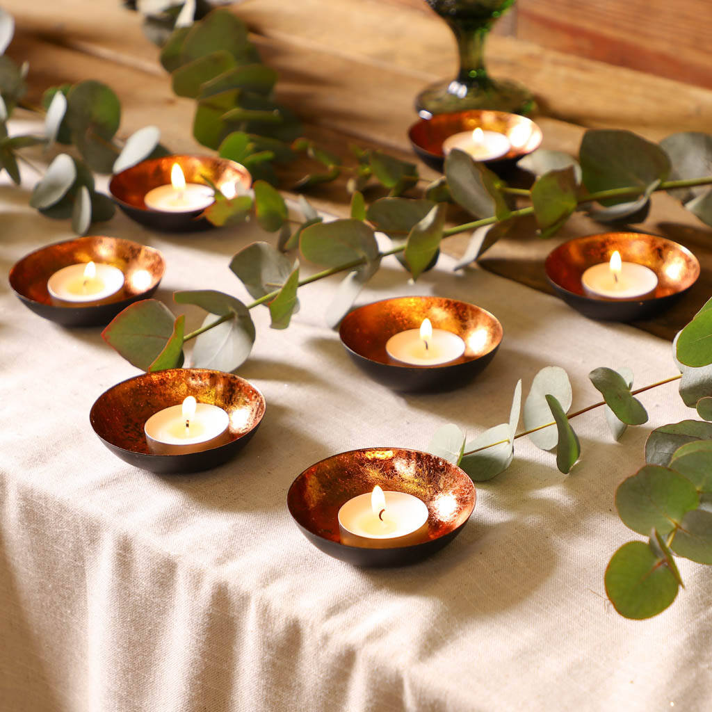 Two Copper Hanging Christmas Tea Light Holders By Dibor ...