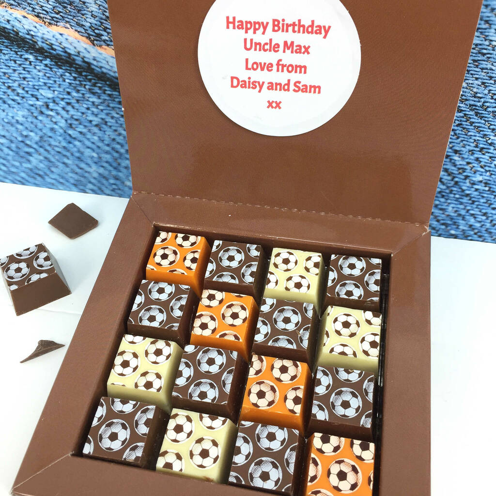 Personalised Chocolate Message With Mosaic Footballs By Cocoapod ...