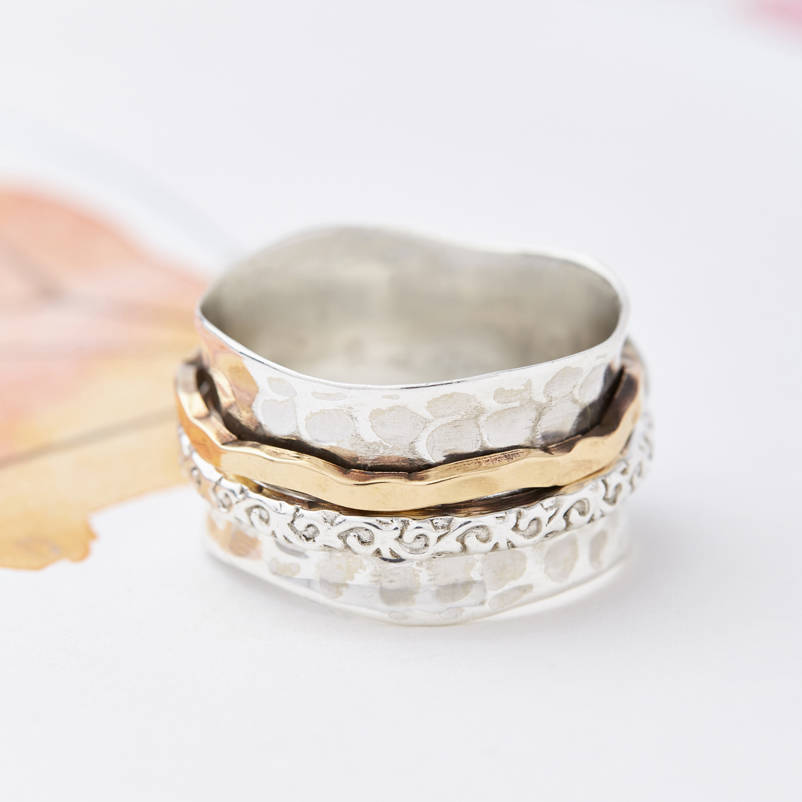 aura silver spinning ring by charlotte's web jewellery ...