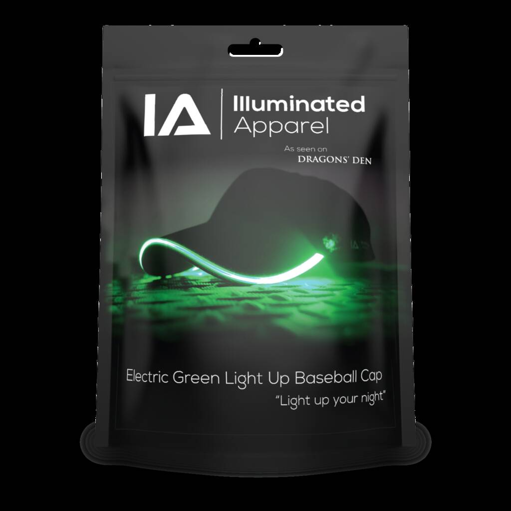 Green Led Light Up Baseball Cap | Party Fun By Illuminated Apparel ...