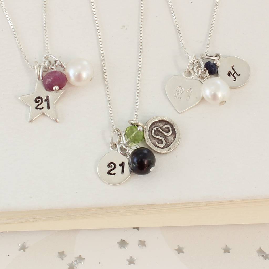 personalised 21st birthday necklace by bish bosh becca ...