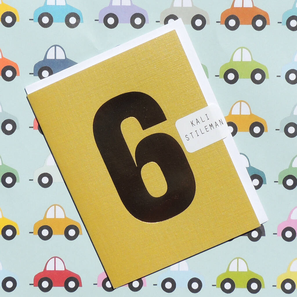 Mini Gold Foiled Number Six Card By Kali Stileman Publishing ...