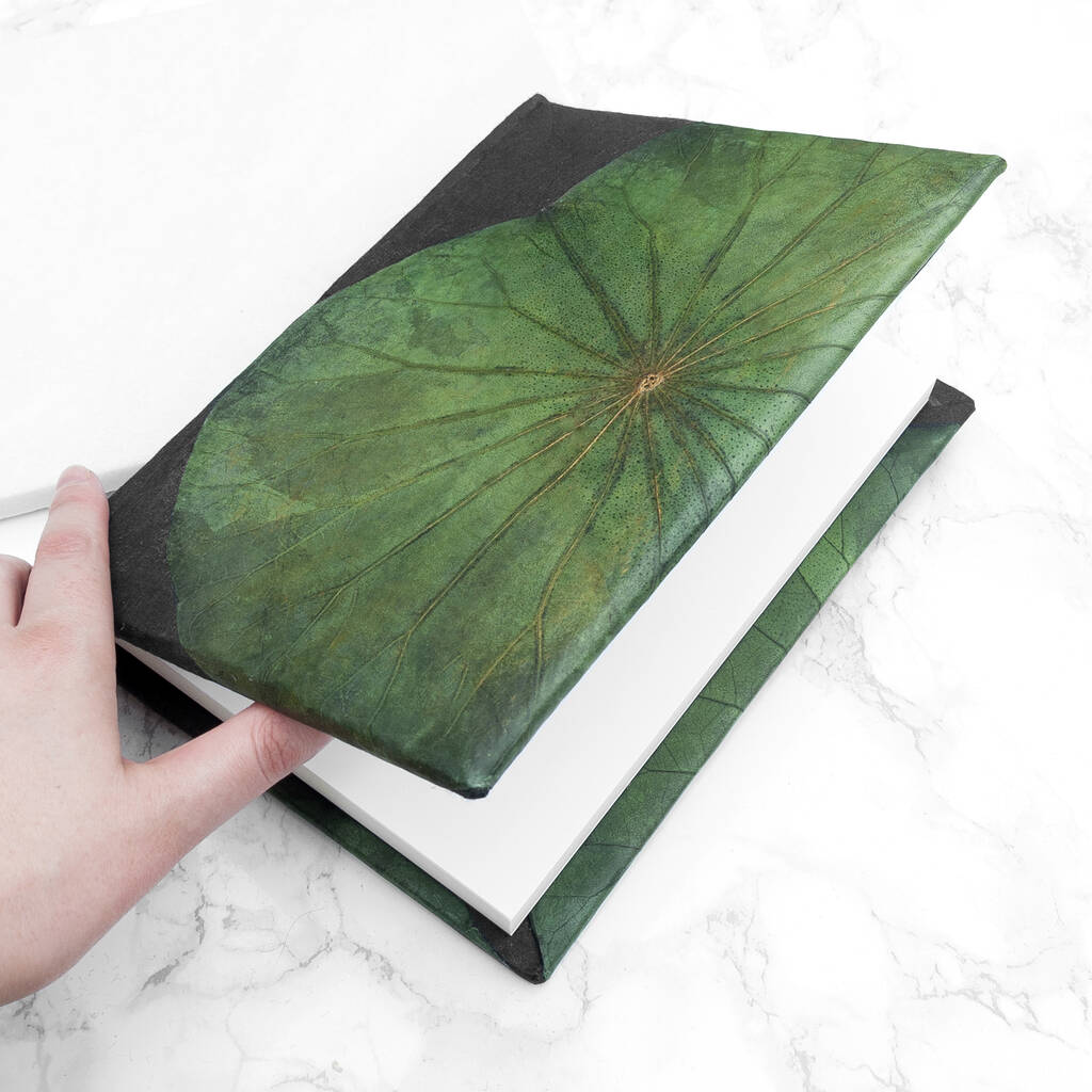Vegan Lotus Leaf Leather Journal By JUNGLEY | notonthehighstreet.com