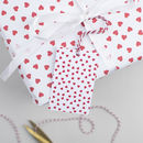 red heart valentines wrapping paper by the two wagtails ...