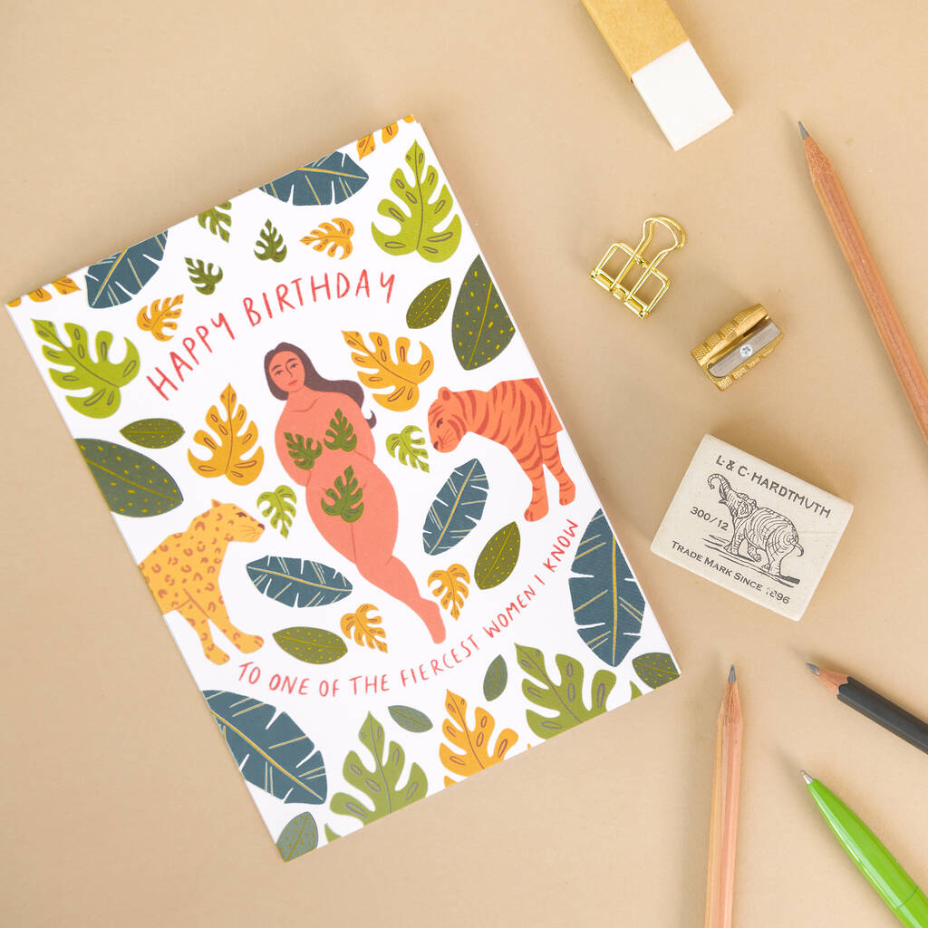 Fierce Strong Women 'Happy Birthday' Card By Flourish Paperworks