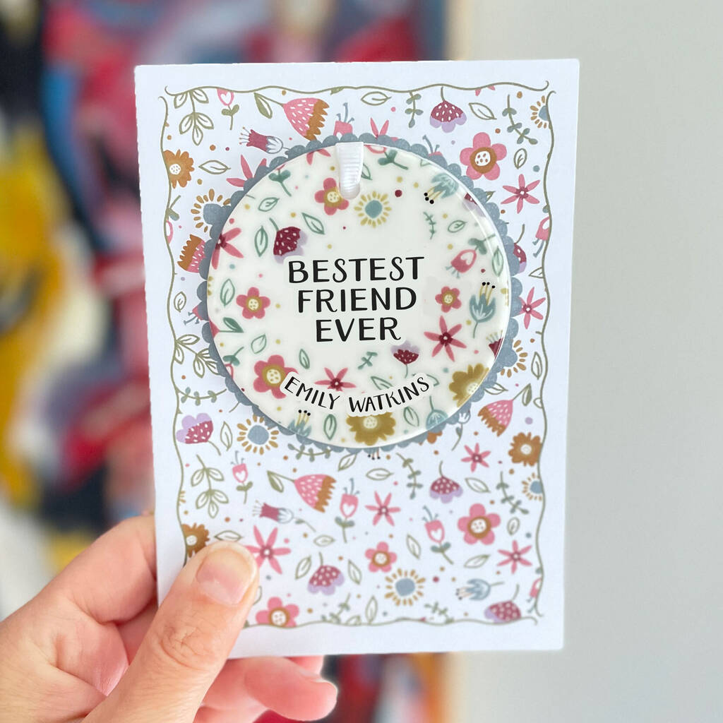 Best Friend Card With Ceramic Keepsake By Lunella