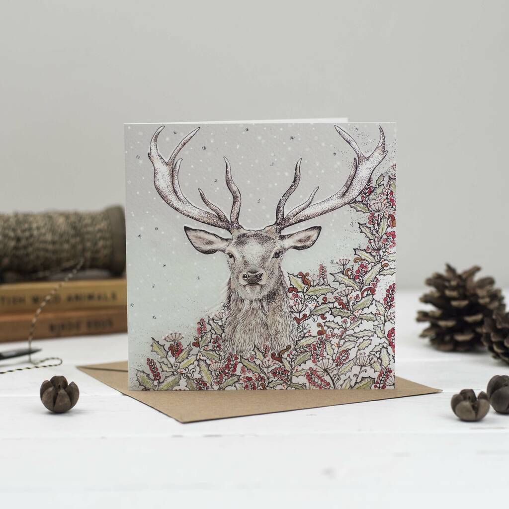 'stag Head' Christmas Card By Fay's Studio | notonthehighstreet.com